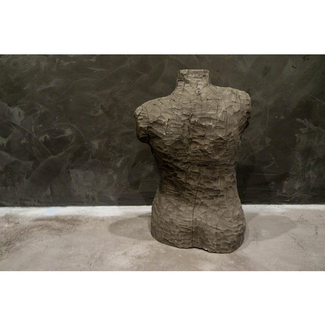 Mid 20th Century Carved Wood Female Torso Sculpture | Chairish