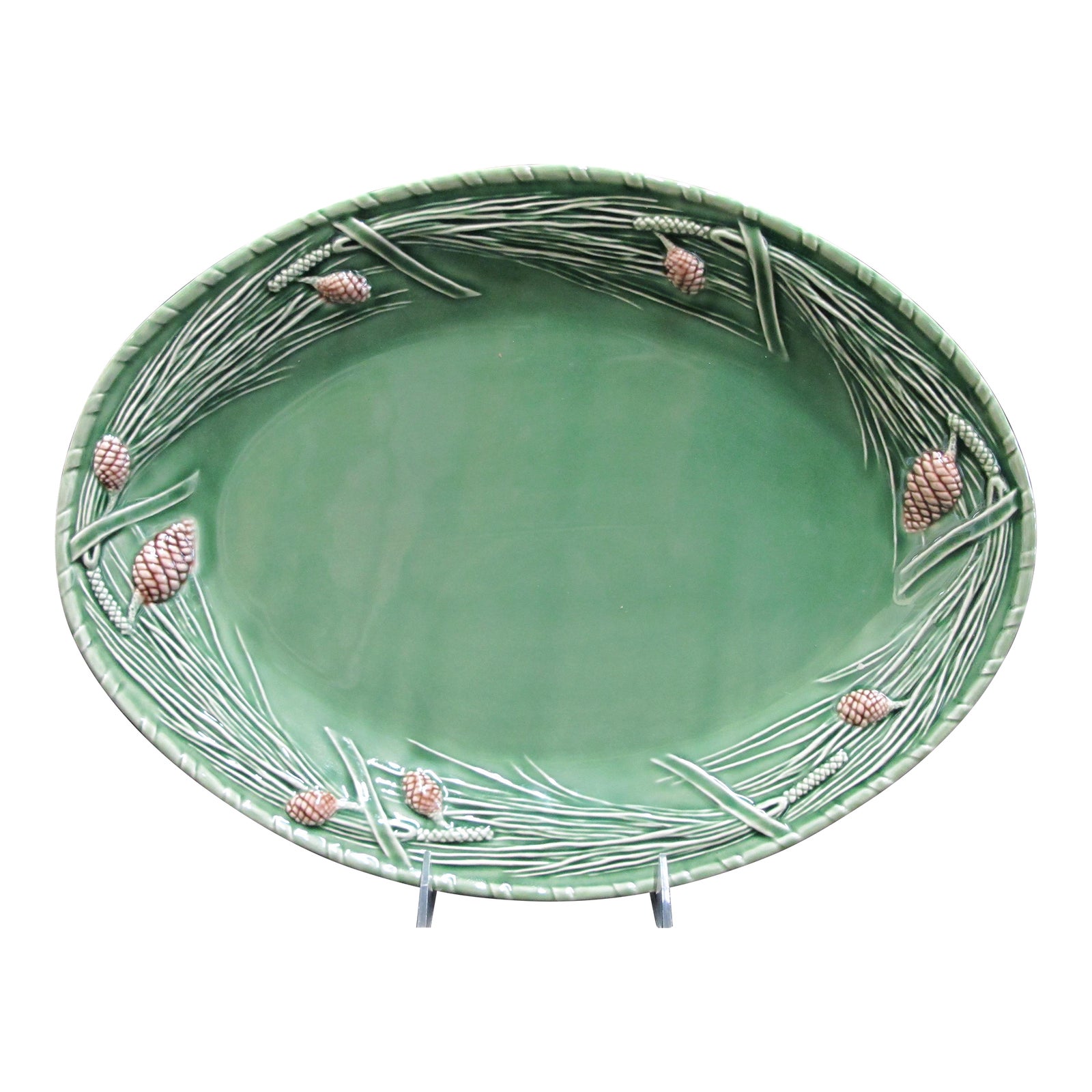 Pierre Deux Portugal French Country Green Pine Cone 15 1/2" Serving ...