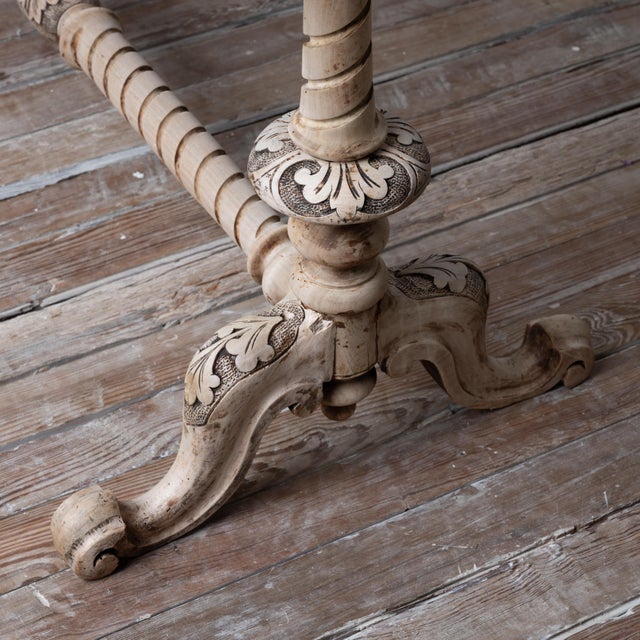 Bleached Victorian Burl Walnut Console Table, C.1870 | Chairish