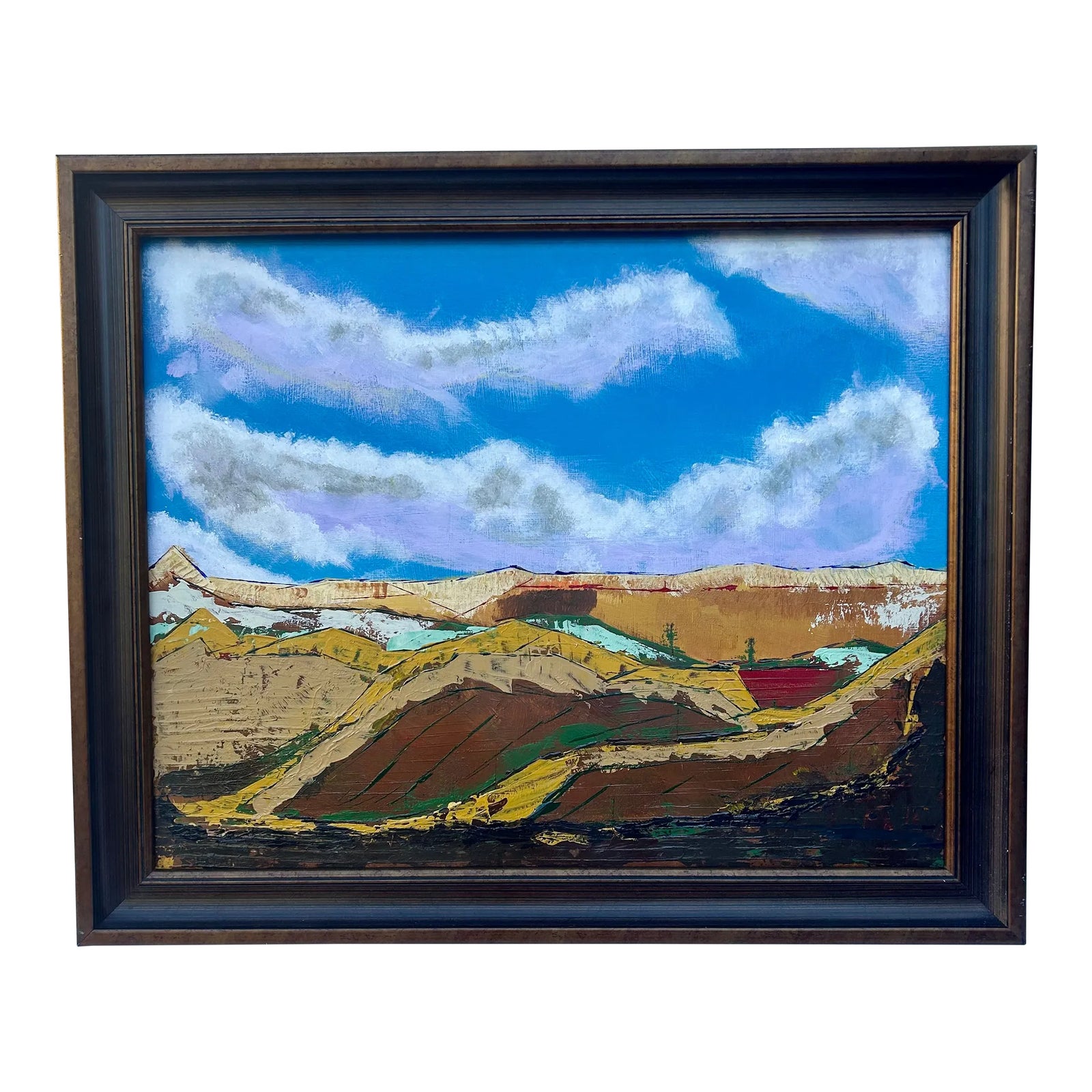 Mid 20th Century Original Abstract Western Landscape Acrylic on Board ...
