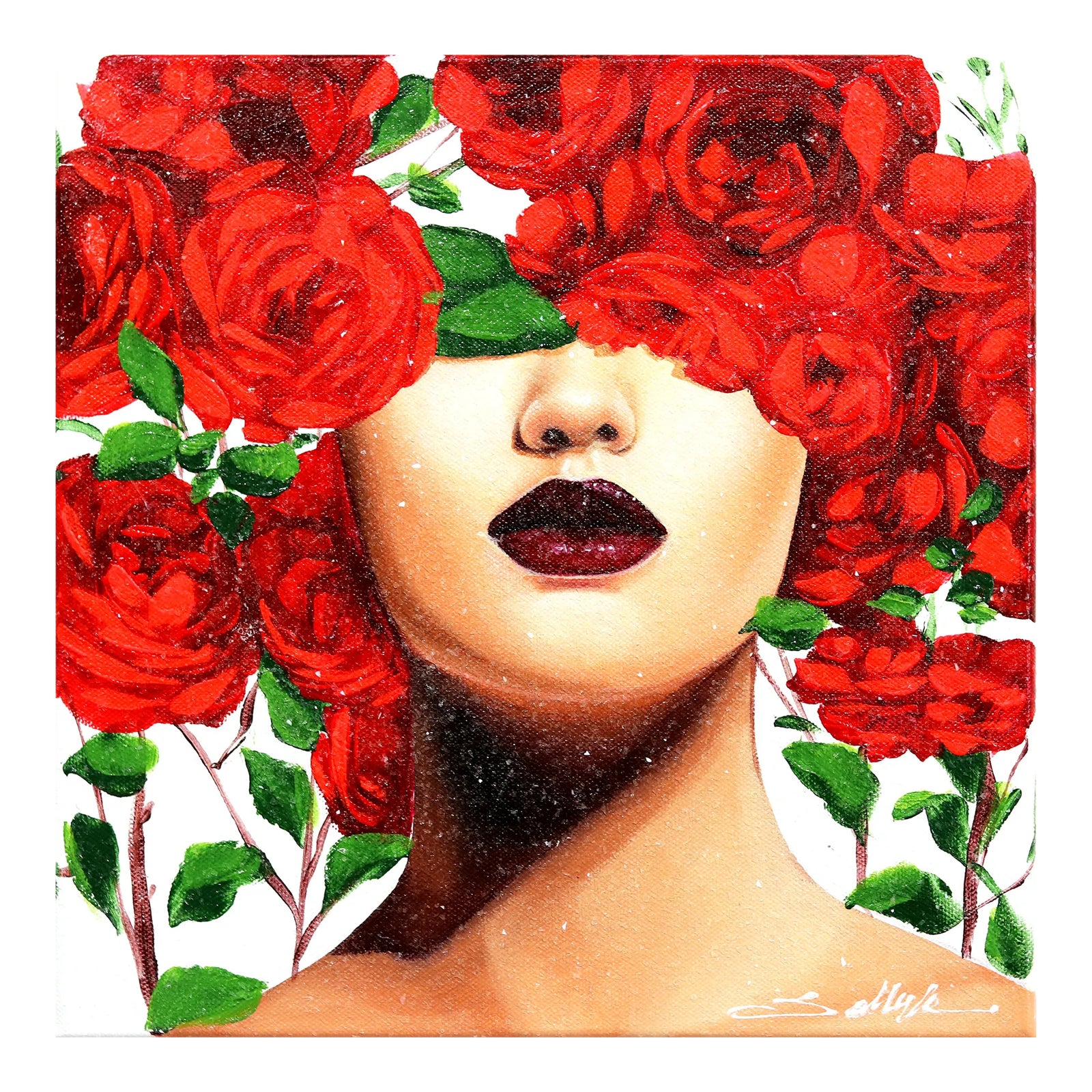 Red Roses 1 - Original Sally K Figurative Original Artwork by Sally K ...