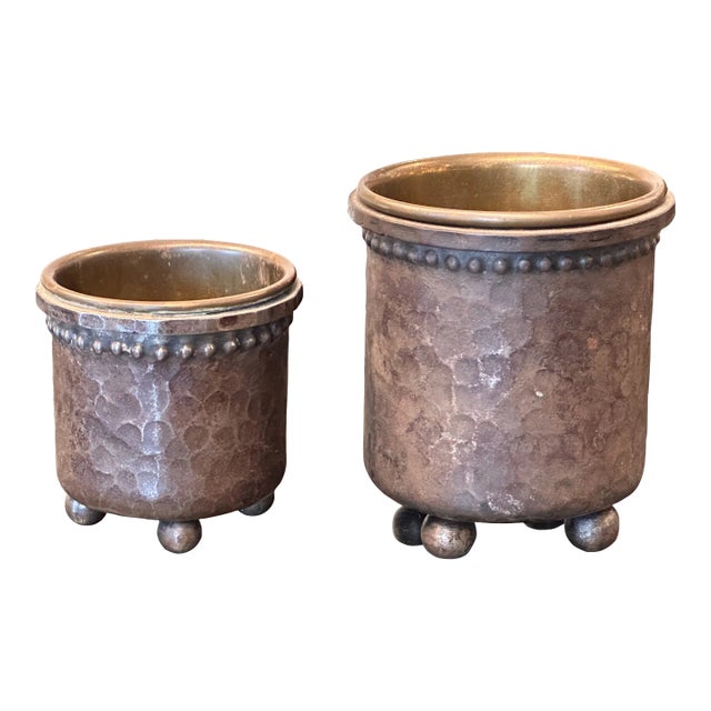 Pair of Late 19th Century Bronze Pots | Chairish