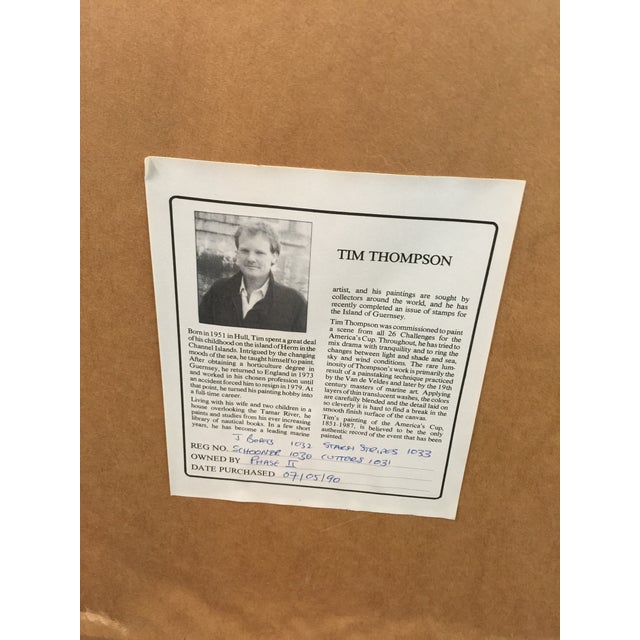 Tim Thompson America's Cup Lithograph the Schooner | Chairish