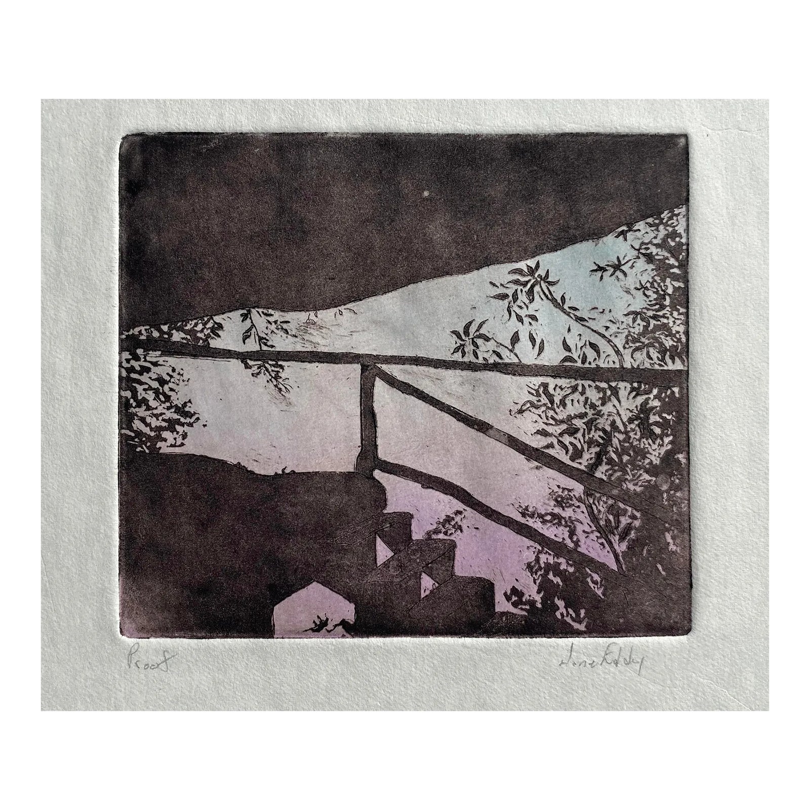 Jane Eddy Landscape Intaglio | Chairish
