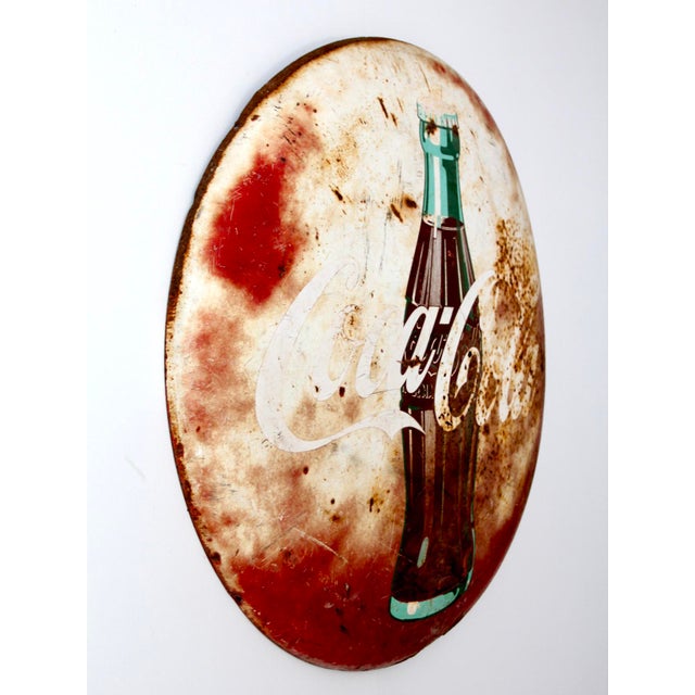 Vintage Coca-Cola Button Sign | Chairish