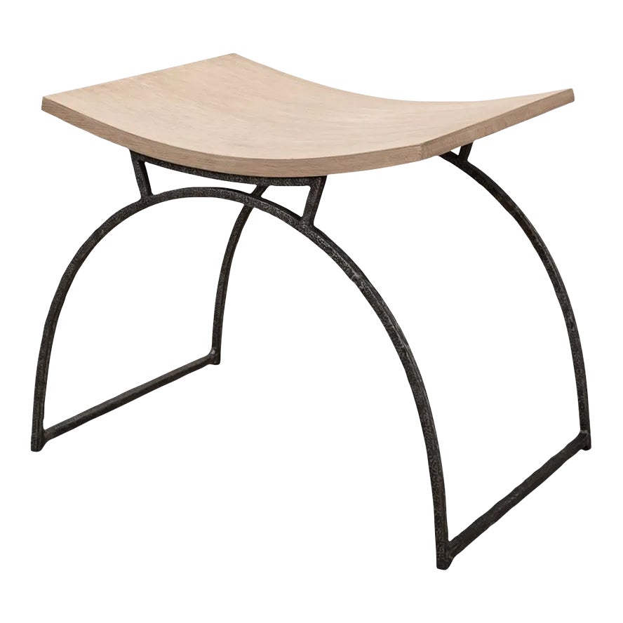 Modern Curved Seat Bench | Chairish