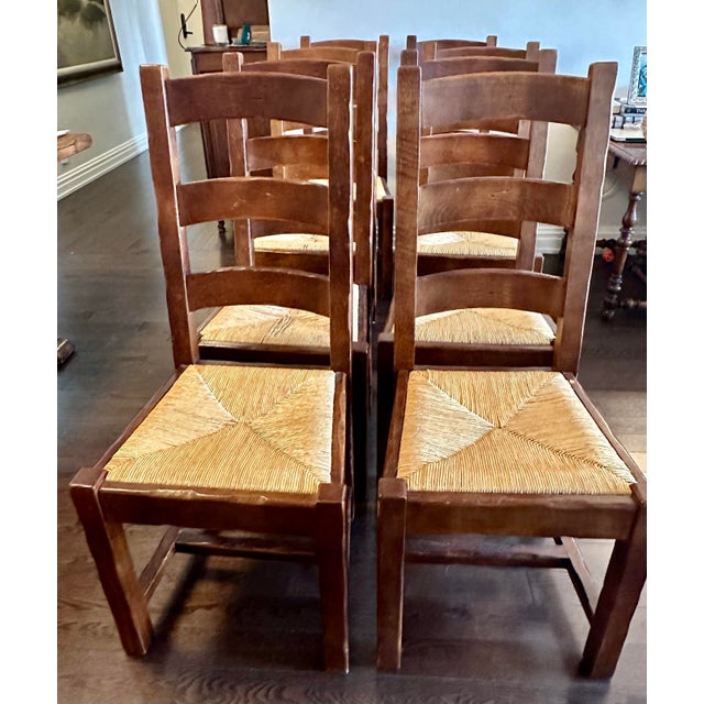 1990s ABC Carpet & Home Ladder Back Chairs- Set of 8 | Chairish