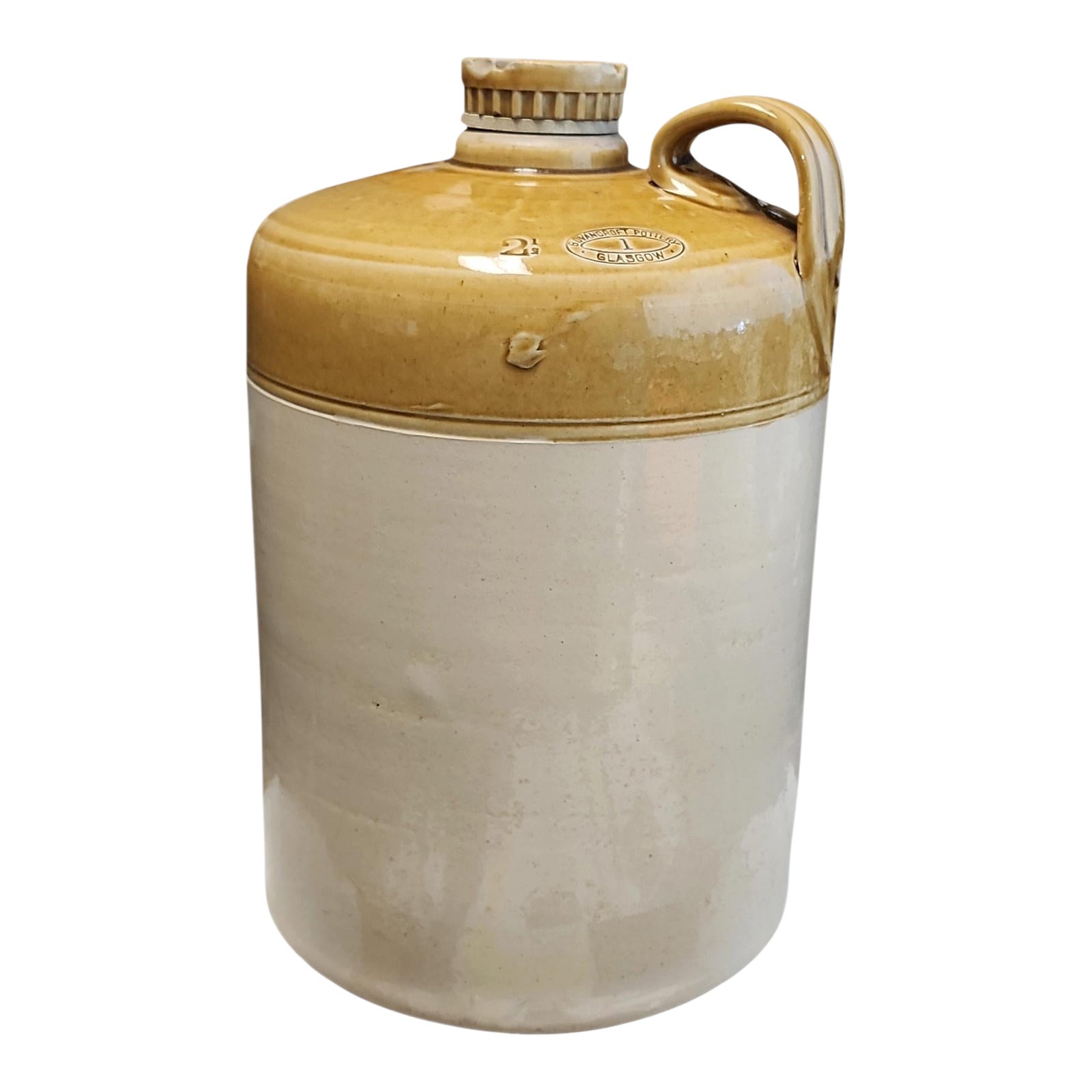 1930s Pre-War Scottish Govancroft Pottery Large Stoneware Jug | Chairish