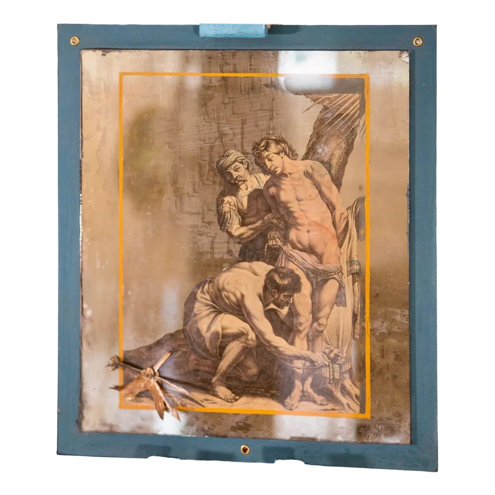 San Sebastiano and the Arrows Silver Mirror from Unique Mirrors | Chairish