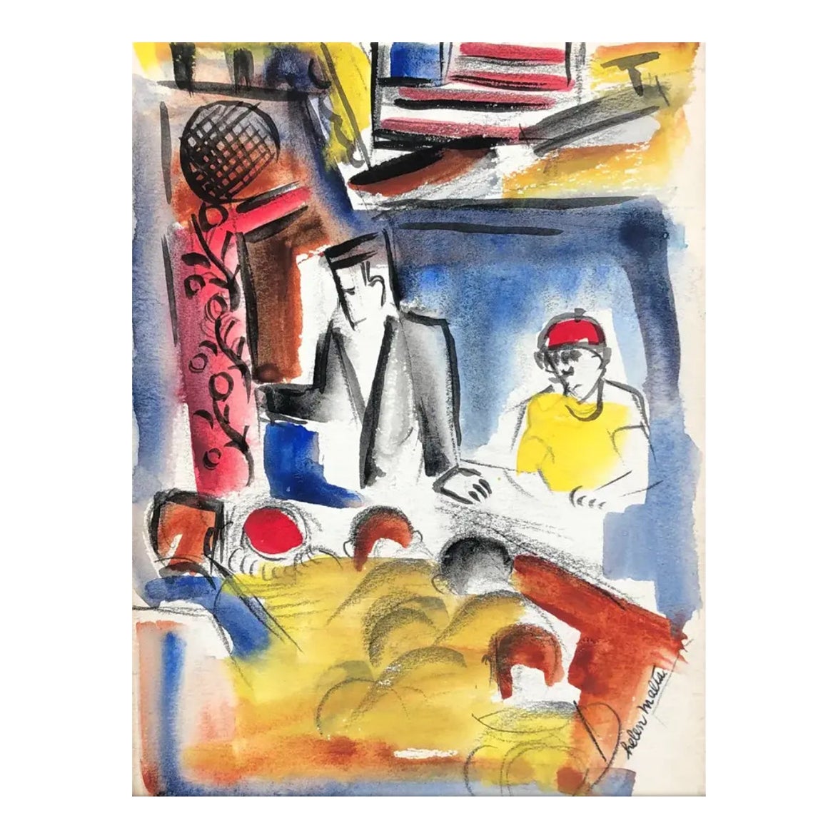 1930s Helen Malta Watercolor | Chairish