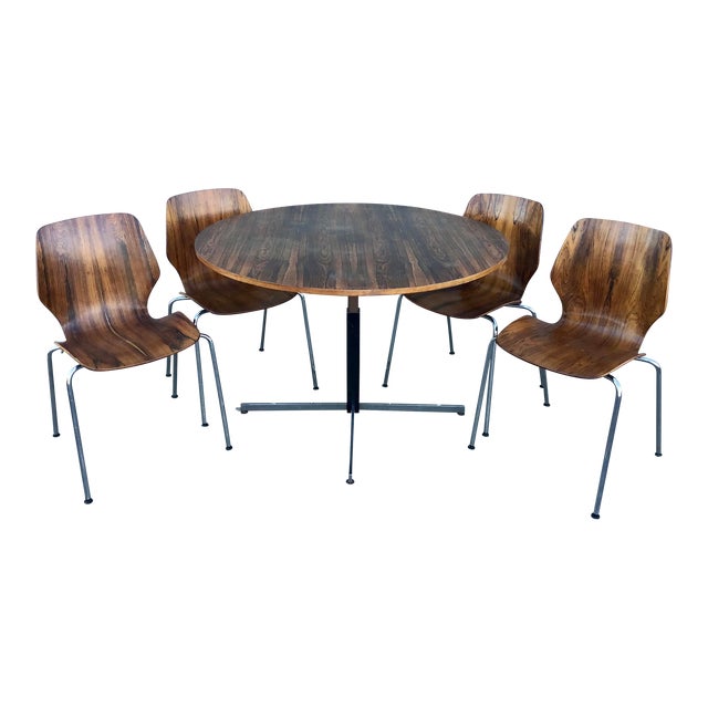 Mid 20th Century Rosewood City Chairs and Adjustable Table by Oyvind Iversen for Westnofa - Set ...