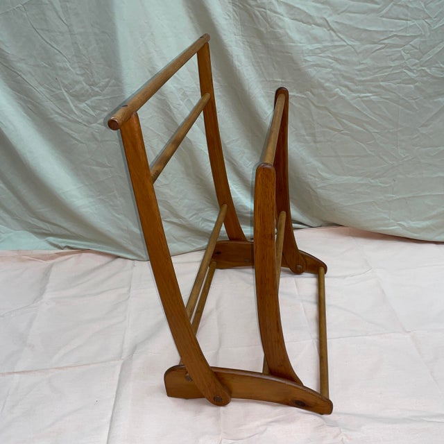Mid Century Modern Danish Style Wooden Quilt Rack | Chairish