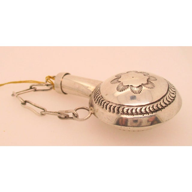 Sterling Silver Native American Tobacco Bottle/ Snuff Bottle | Chairish