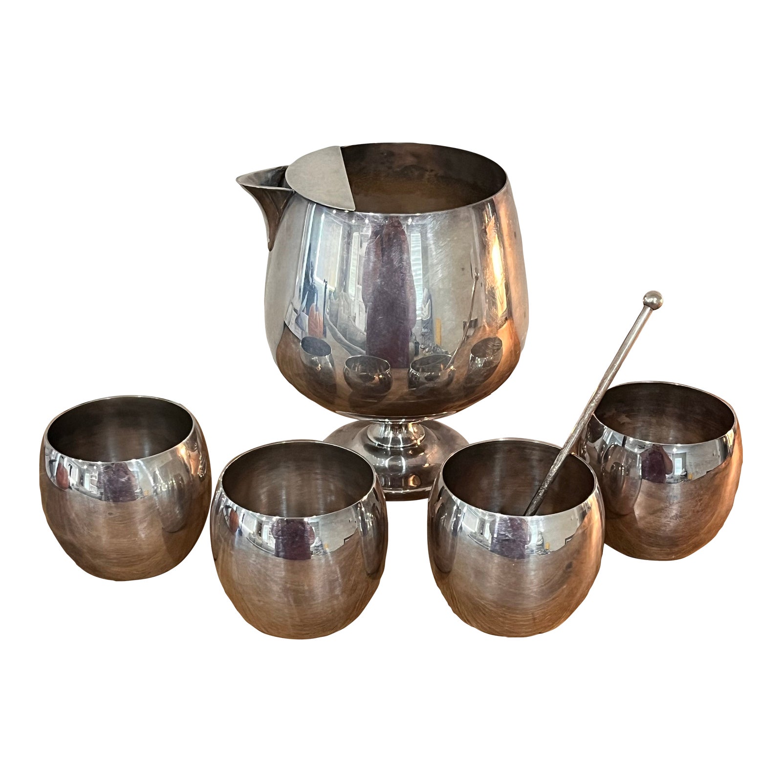 1960s Poole Epca Silverplate Punch Bowl Set – 6 Piece – Mid-Century Modern | Chairish