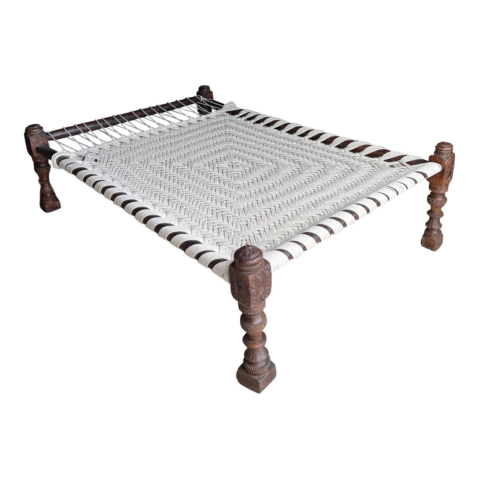 Mid 20th Century Vintage Charpoy Daybed | Chairish