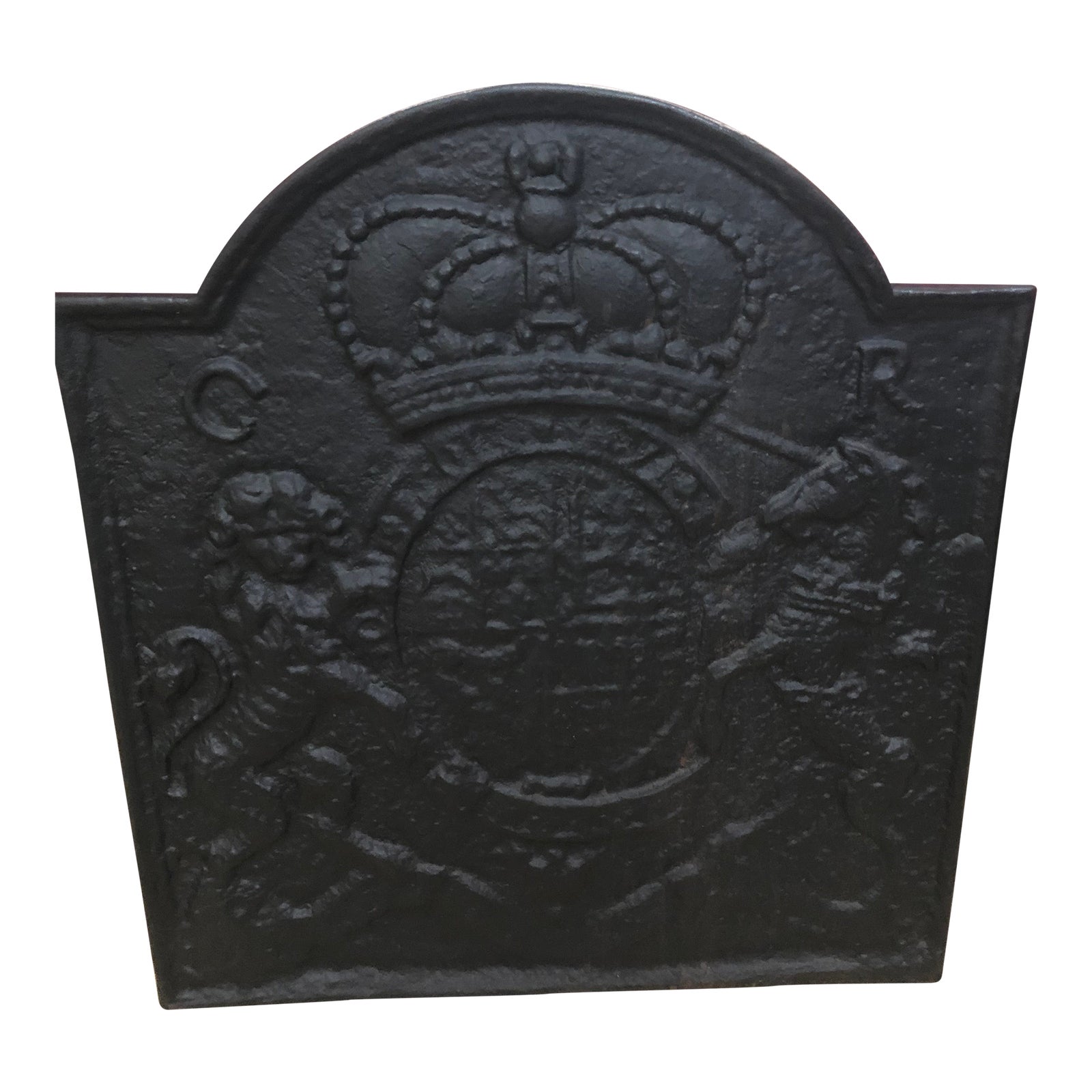 Antique Virginia Metal Crafters Charles Rex Fireback | Chairish