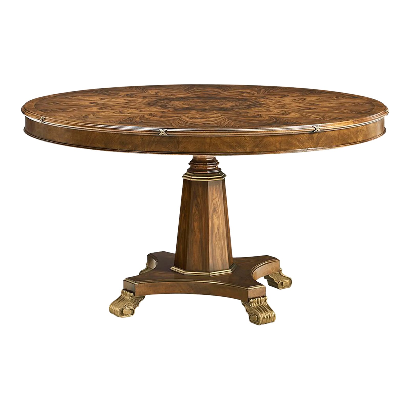 English Traditional Round Dining Table | Chairish