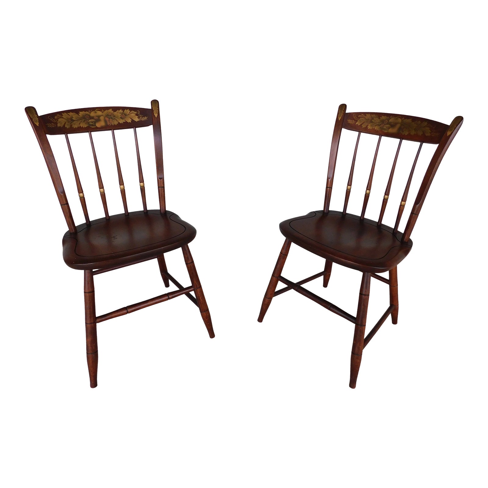 L Hitchcock Maple Stenciled Arrow Back Chairs - a Pair | Chairish