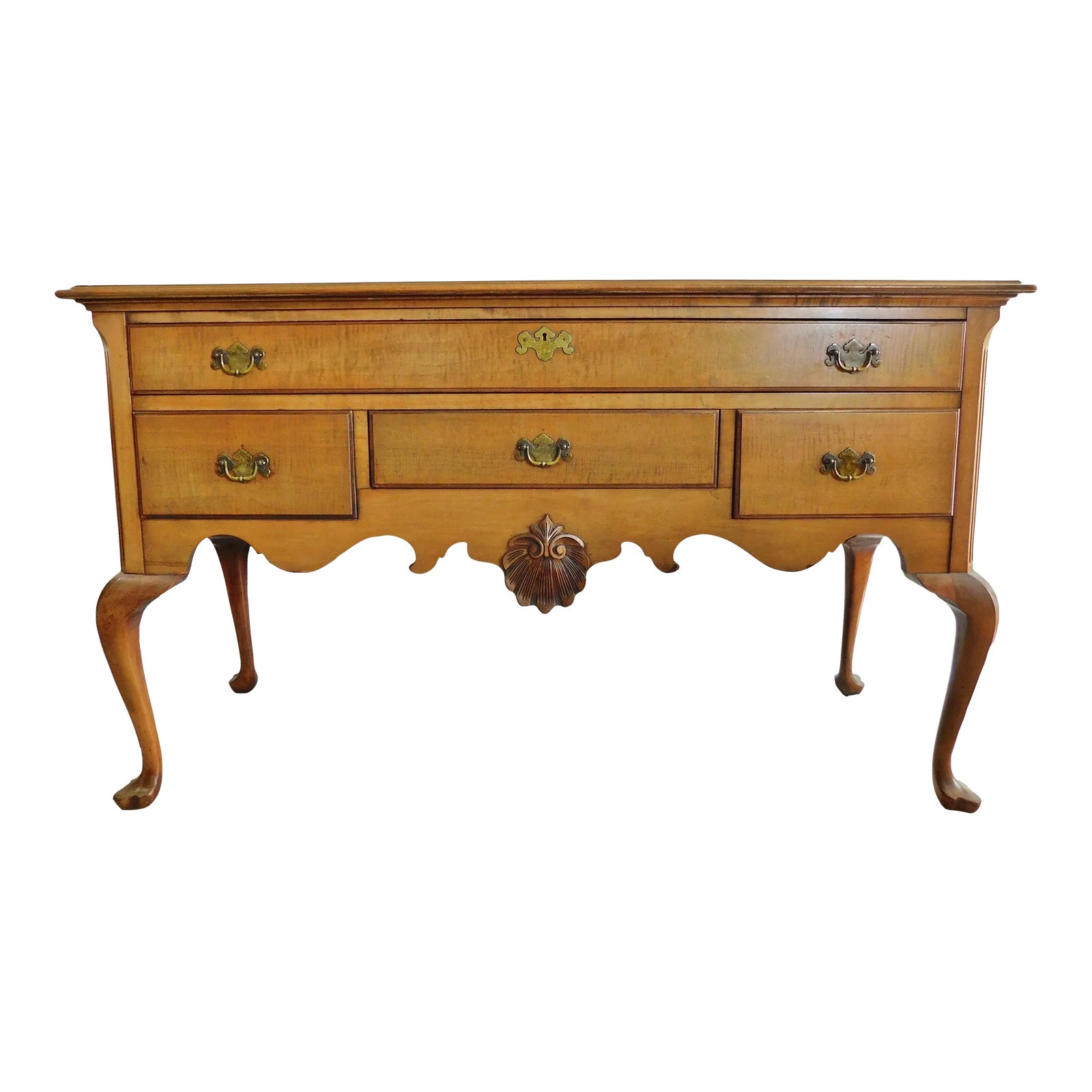 Berkey & Gay Antique Tiger Maple Sideboard Buffet Early 20th Century ...
