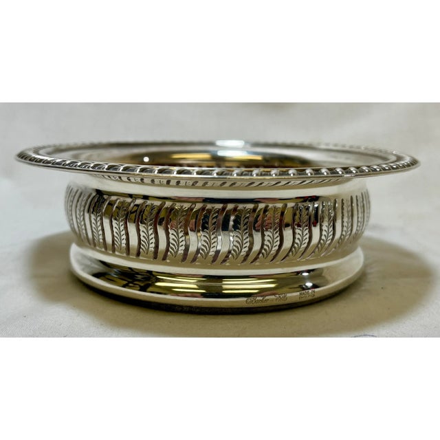 Vintage Ornate Barker Ellis Silver Plate and Wood Wine Coaster Made in ...