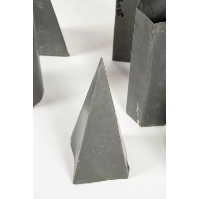 Collection of Vintage Geometric Forms in Zinc | Chairish