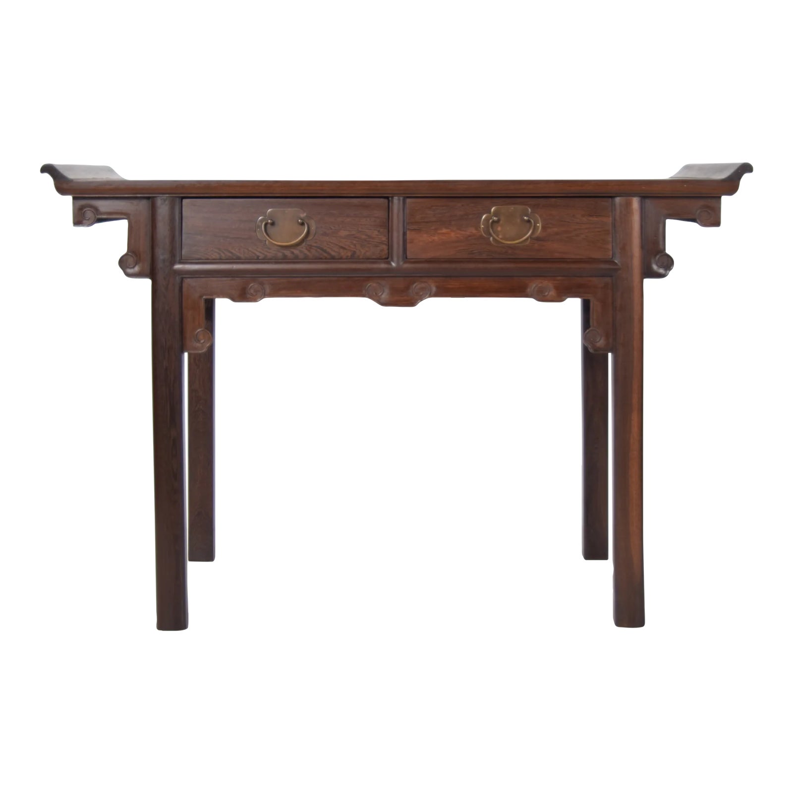 Antique Wing Top Chinese Alter Table in Wenge | Chairish
