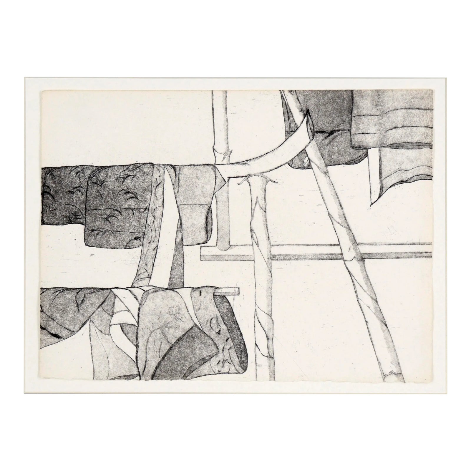 Hanging Cloth to Dry - Etching on Paper (#8/15) | Chairish