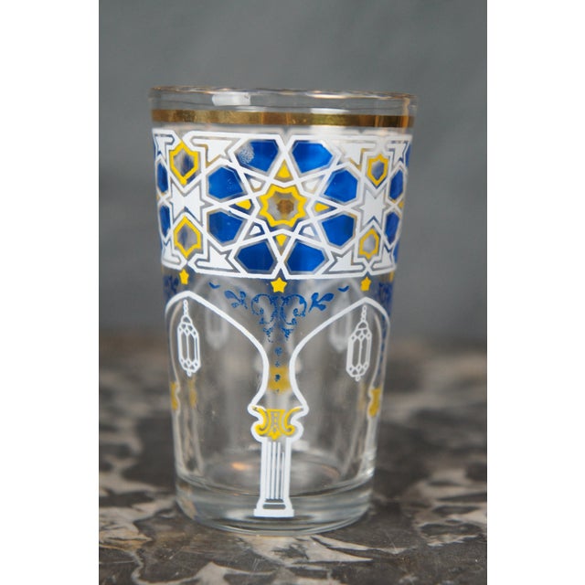 Vintage Moroccan Glass Arcade Temple Lantern Shot Glasses Aperitif ...