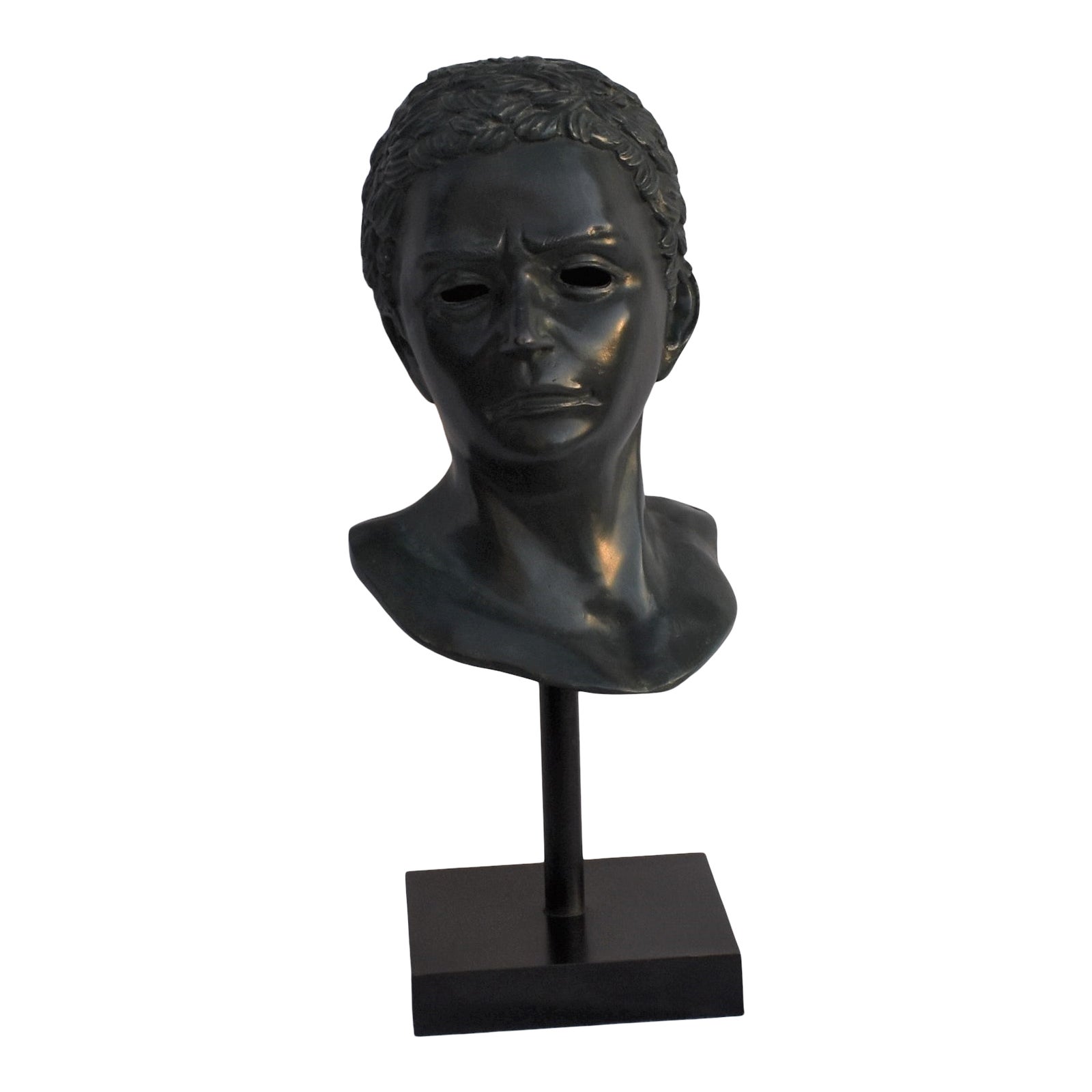 Mid 20th Century Bronze Classical Bust Of A Greco Roman Philosopher