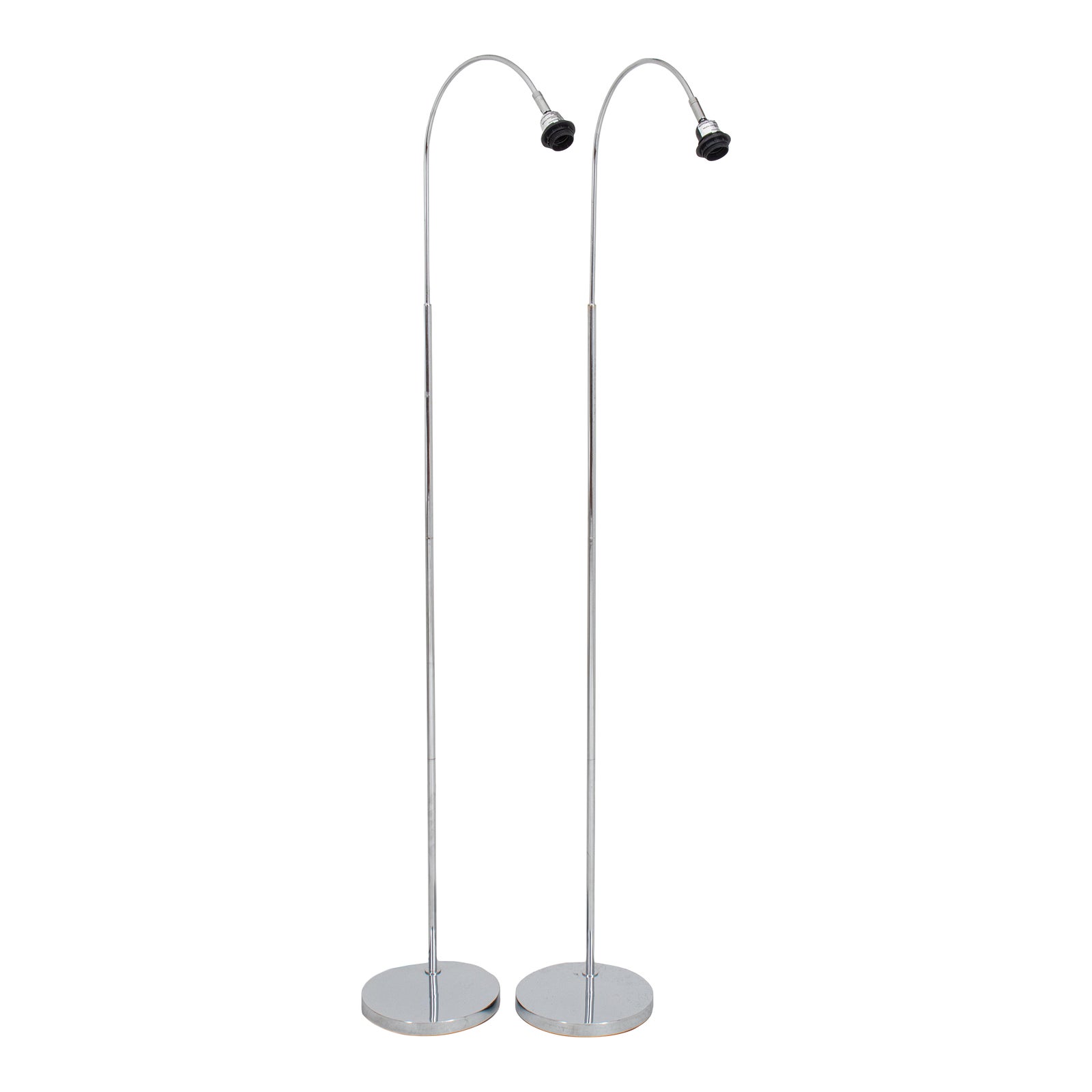 Intertek Chrome Arc Floor Lamps, Pair | Chairish