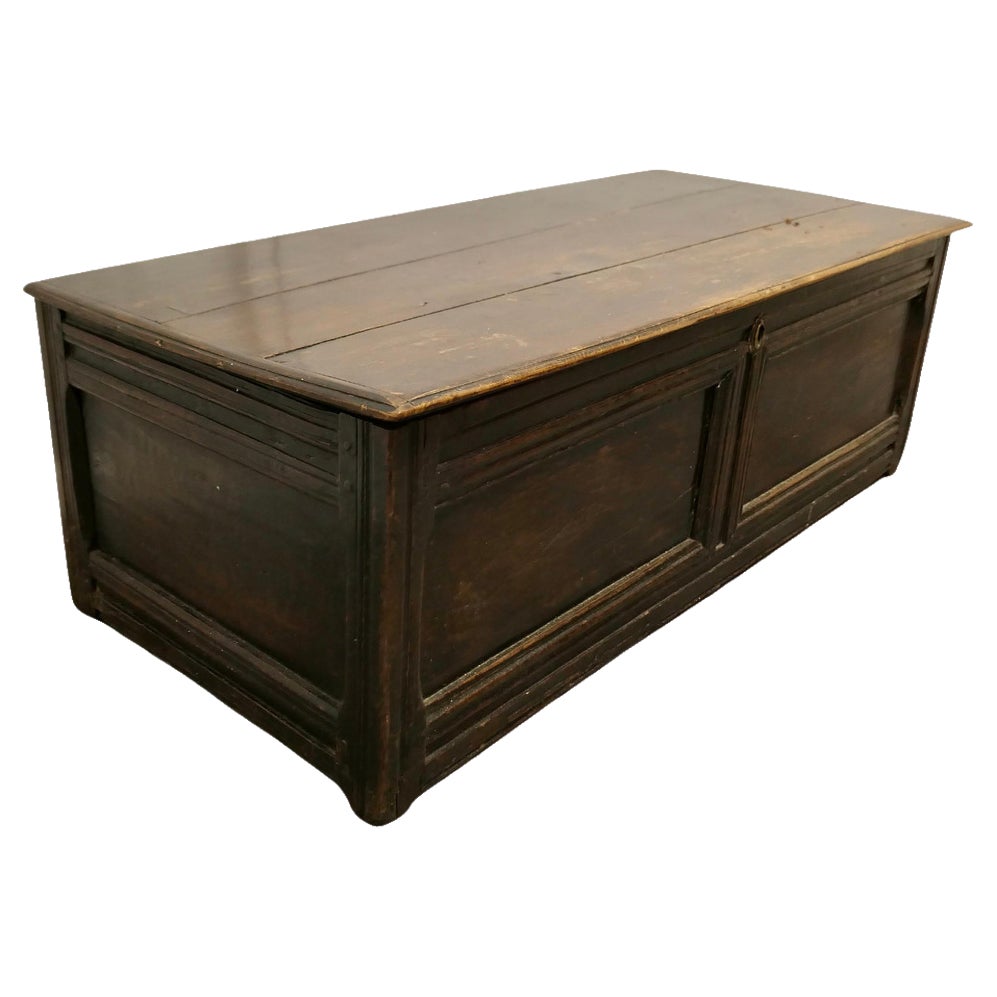Early 19th Century Panelled Oak Coffer, 1800s | Chairish