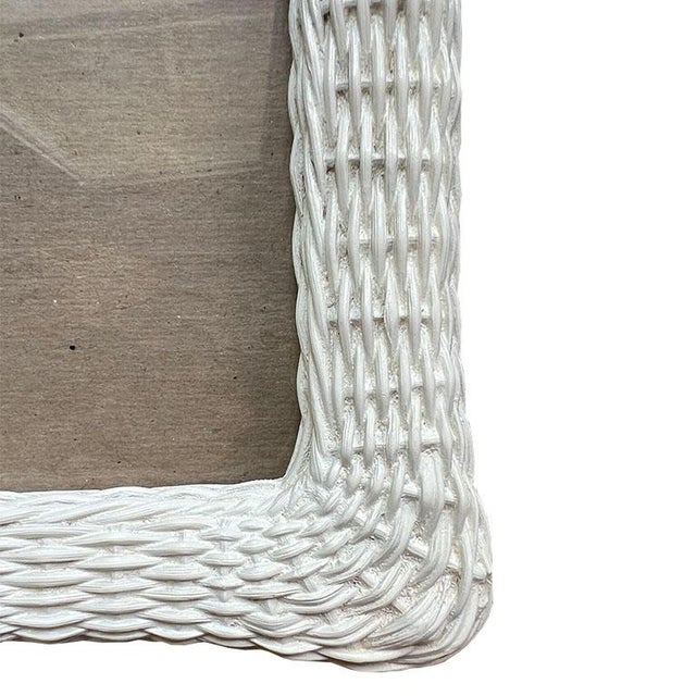 1980s Cottagecore Faux Wicker White Photo Frame | Chairish