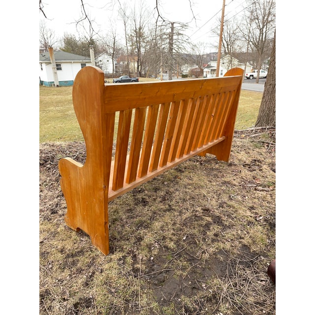 1980s Handmade Bench With Slatted Back | Chairish
