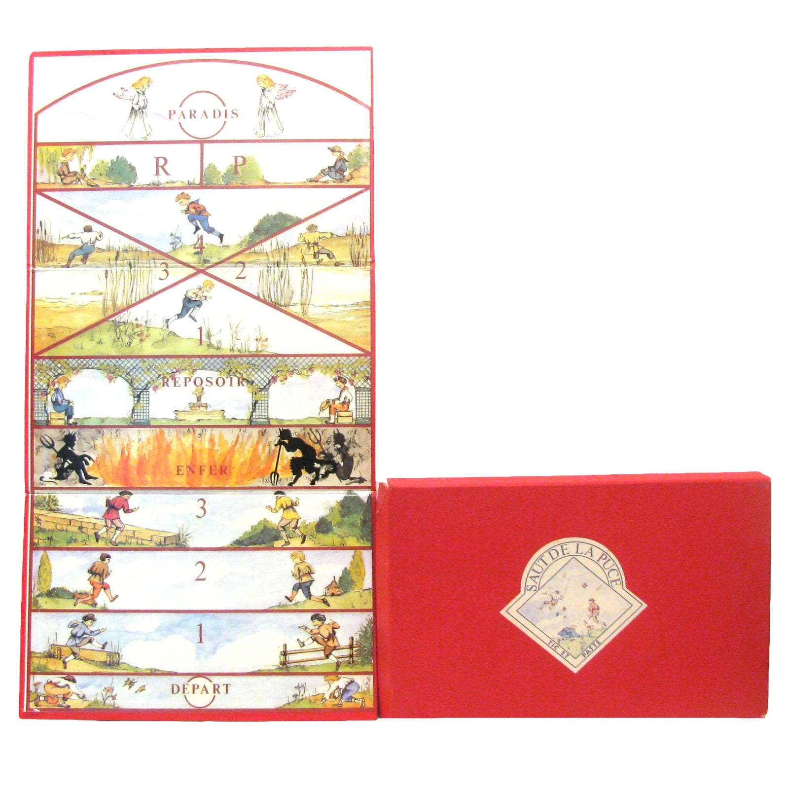 Vintage French Game Board & Box | Chairish