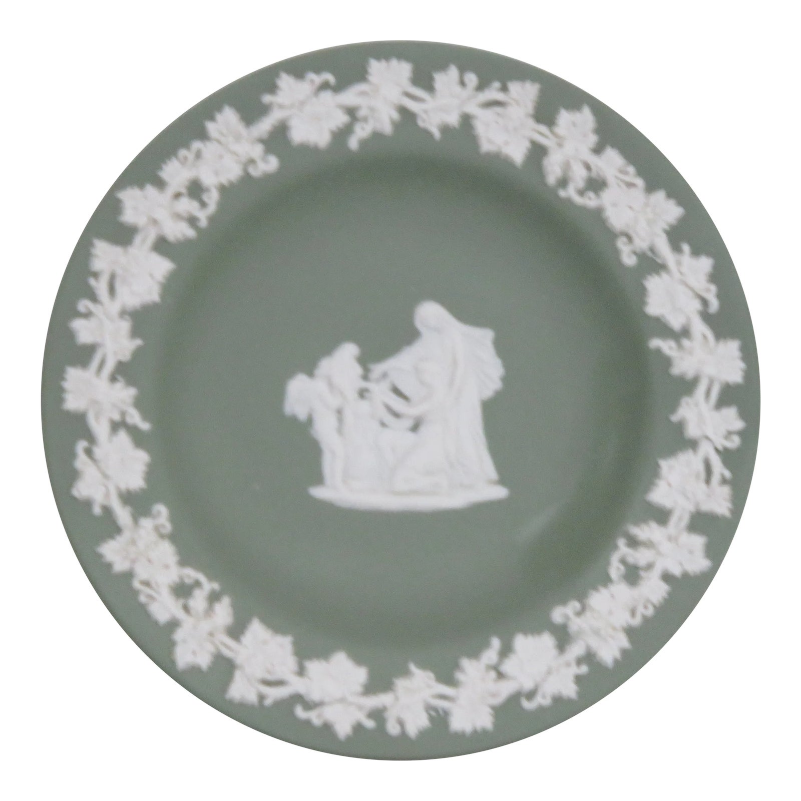 Wedgwood Jasperware Sage Green Maidens and Angel Ashtray Trinket Dish ...