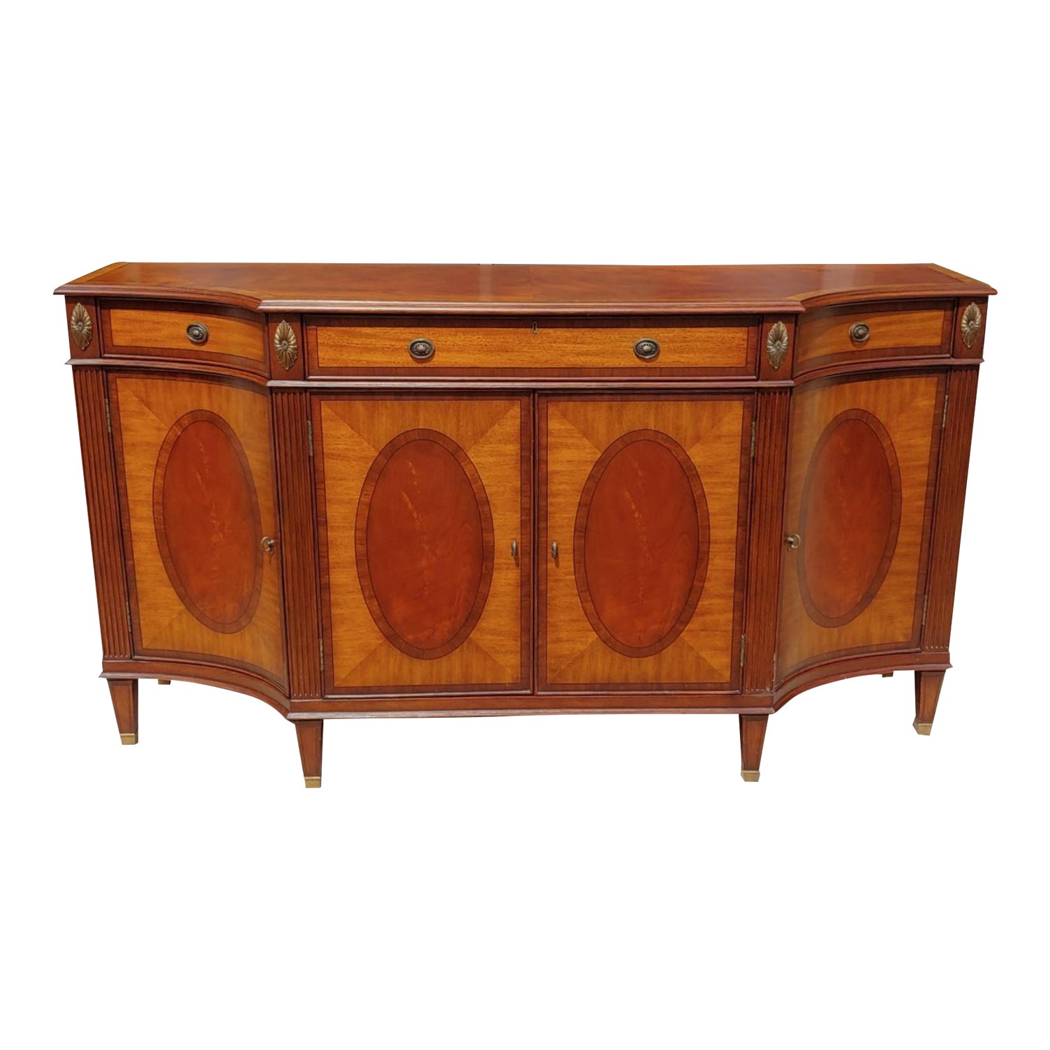 Ethan Allen Mahogany Banded “Easton” Sideboard | Chairish