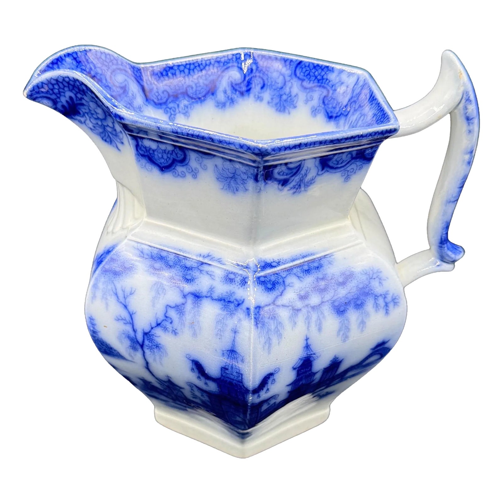 Blue & White Pitcher “ Whampoa Pattern “ | Chairish