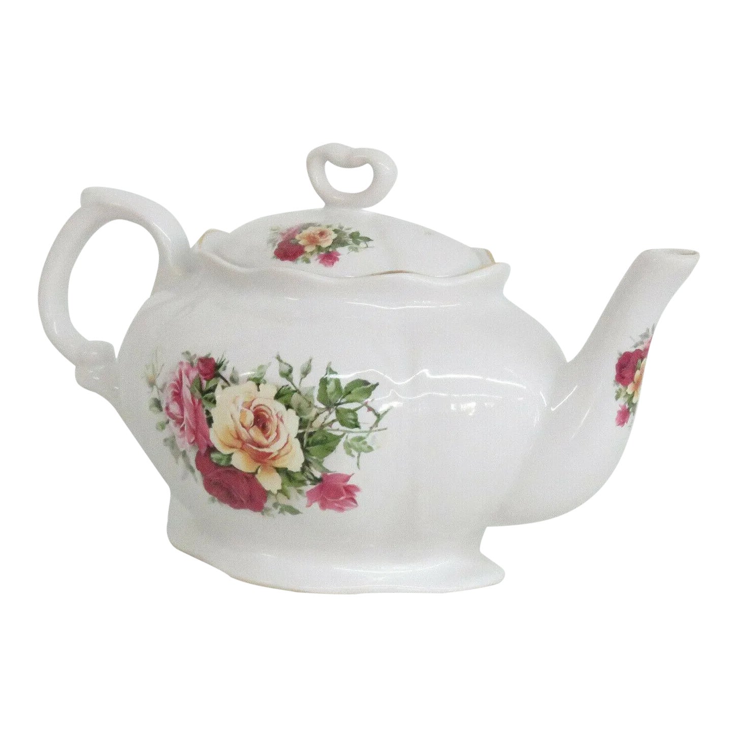 Vintage English Cabbage Roses Style Vintage Made in England Teapot ...