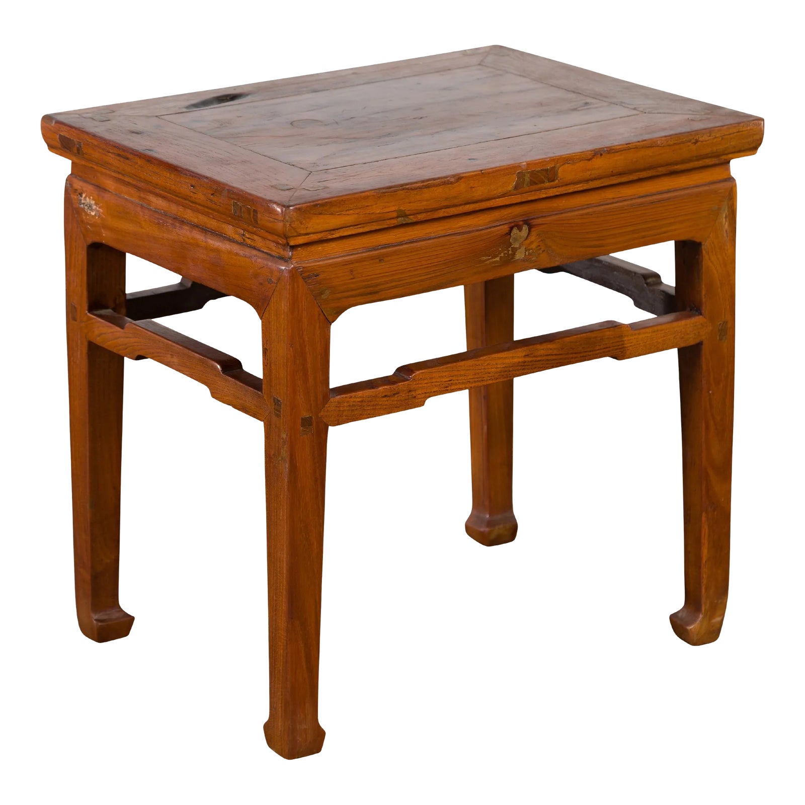 Chinese Qing Dynasty 19th Century Side Table with Humpback Stretchers ...