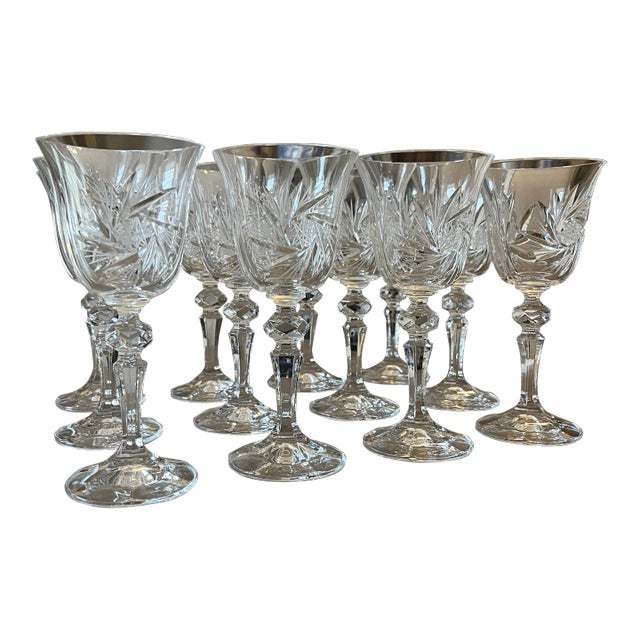 Vintage Bohemia Crystal Crystalex Wine Glasses Set Of 11 Chairish