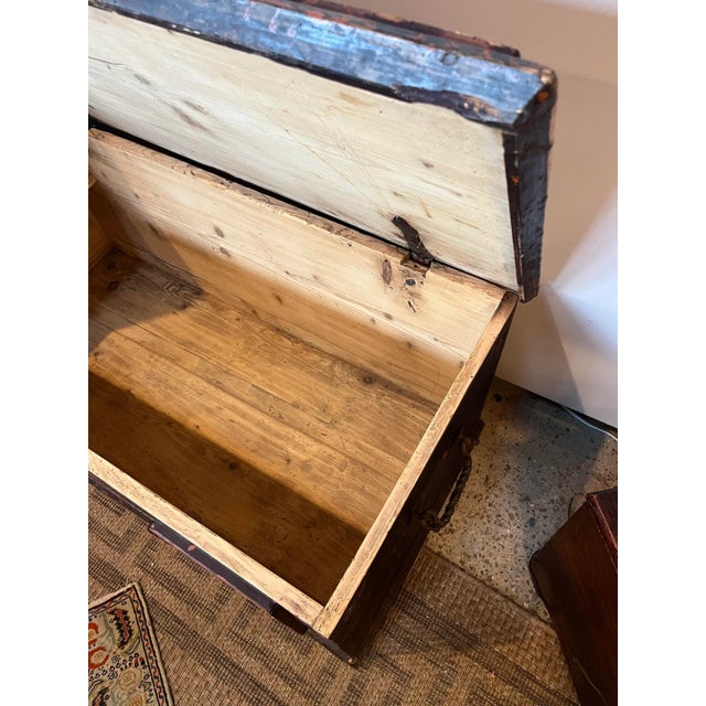 Late 20th Century Hand Painted Antique European Trunk | Chairish