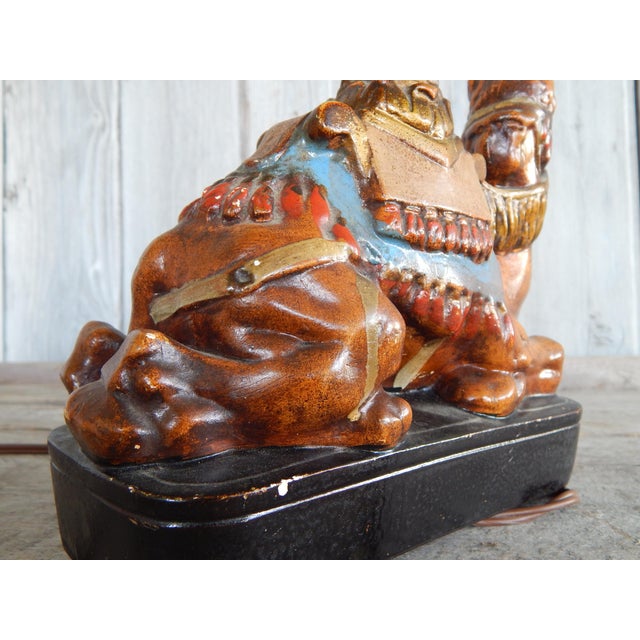 Early 20th Century Chalkware Camel Table Lamp | Chairish