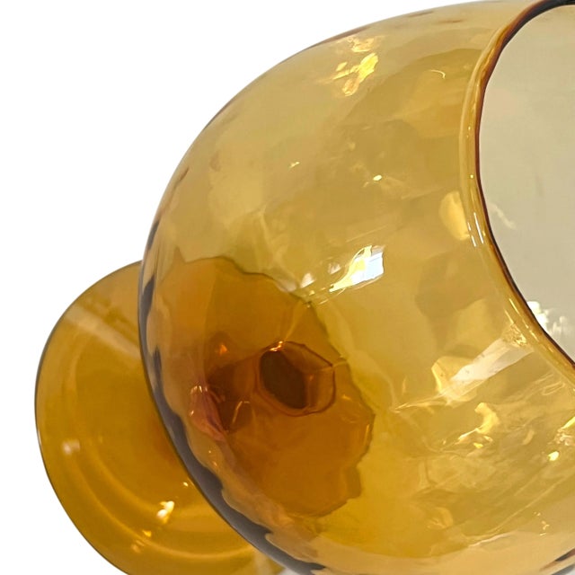 Empoli Italian Amber Optic Glass Snifter Vase | Chairish