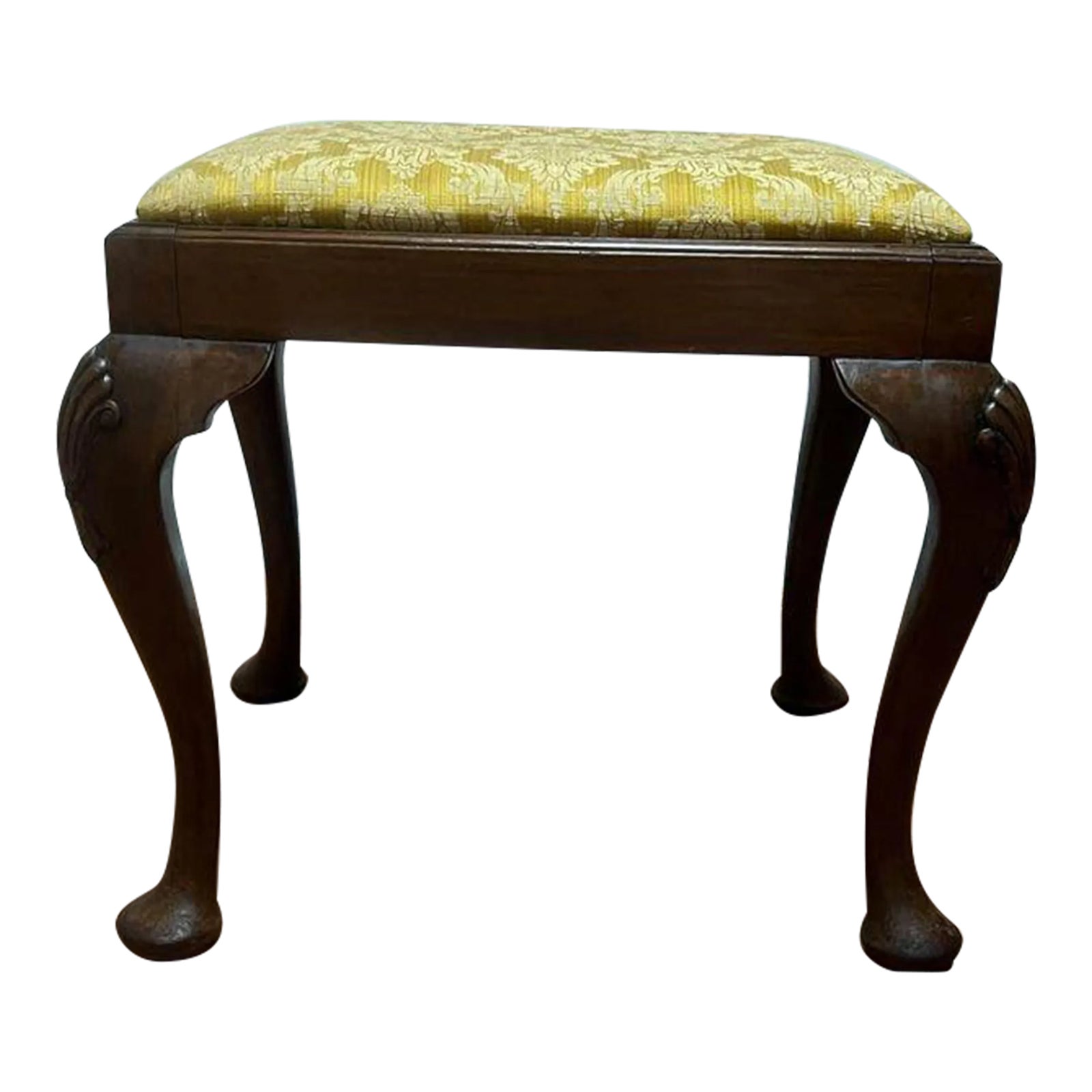 Early 20th Century Antique Queen Anne Mahogany Stool | Chairish