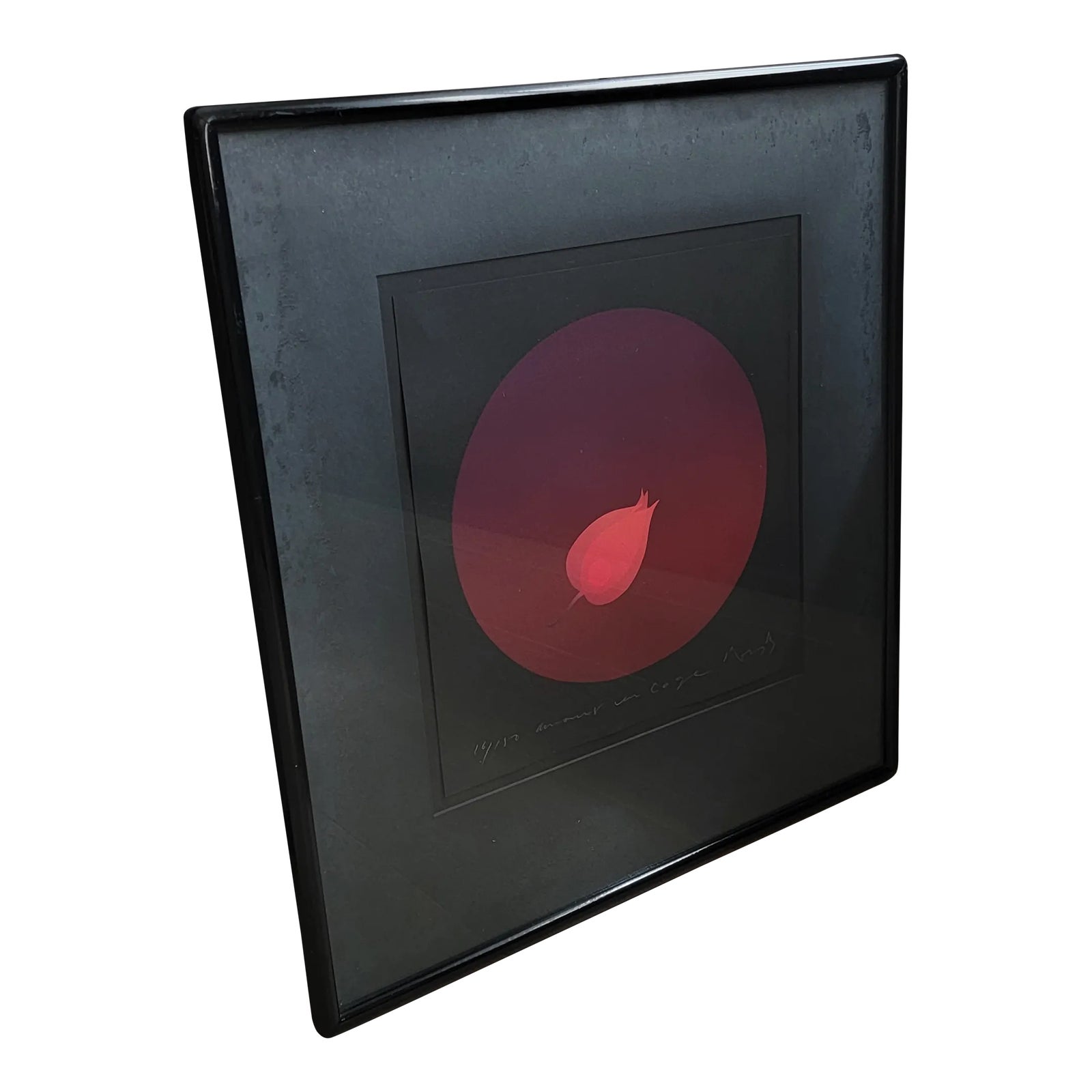 Vintage Kozo Inoue Silkscreen 'Amour en Cage', France | Chairish