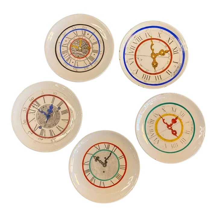 Italian Mid-Century Modern Petite Clock Plates- Set of 5 | Chairish