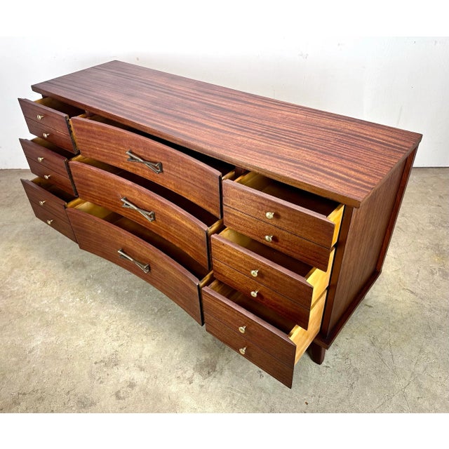 Restored Mid Century Modern Mahogany Chest of Drawers Dresser by Huntley Chairish