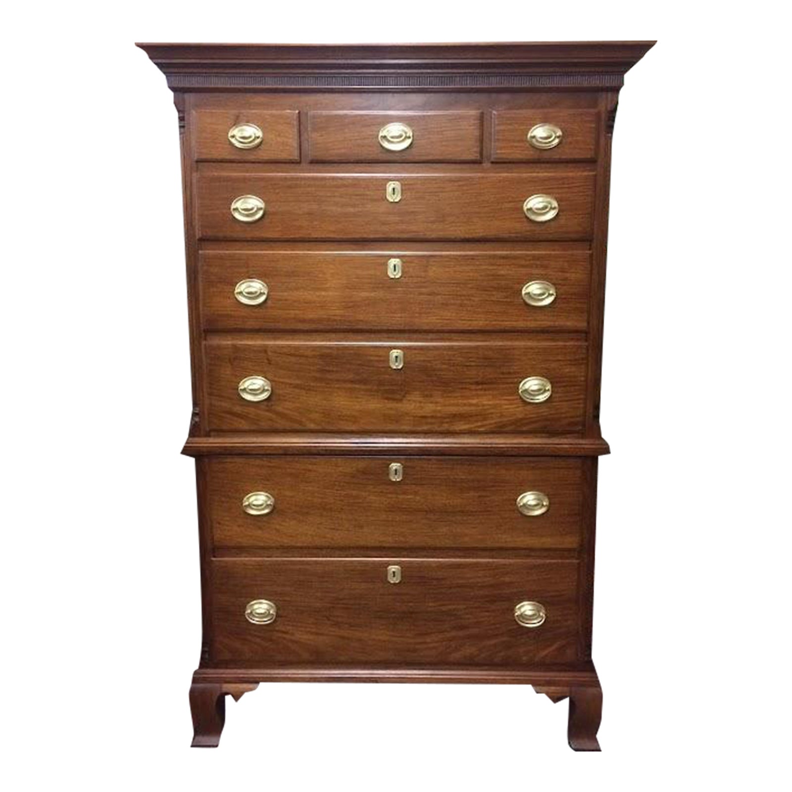 Mahogany Highboy Chest on Chest, Two Piece Chest, Custom Made | Chairish