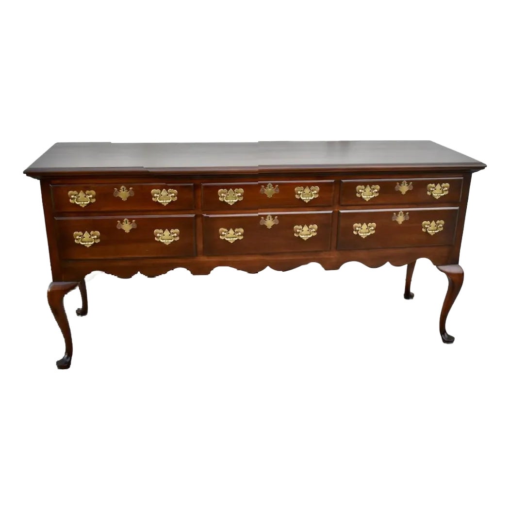 Vintage Harden Cherry Six Drawer Queen Anne Style Server/Sideboard ...