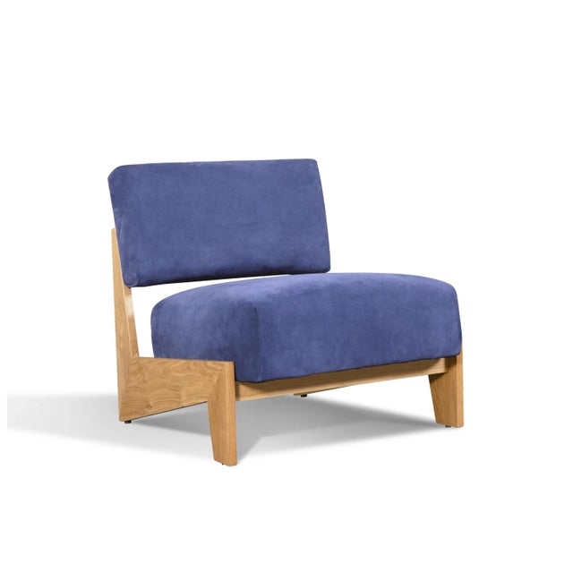 Highland Chair, Blue Suede | Chairish